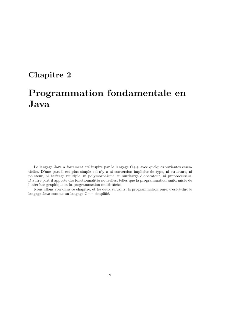 ch2 Programmation Fondamentale en JAVA | PDF