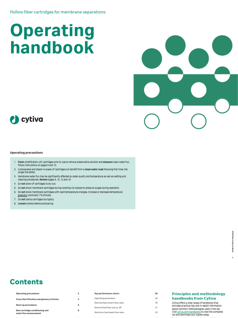 CY28744 18jul22 HB Hollow Fiber Operating Handbook HR | PDF | Membrane ...
