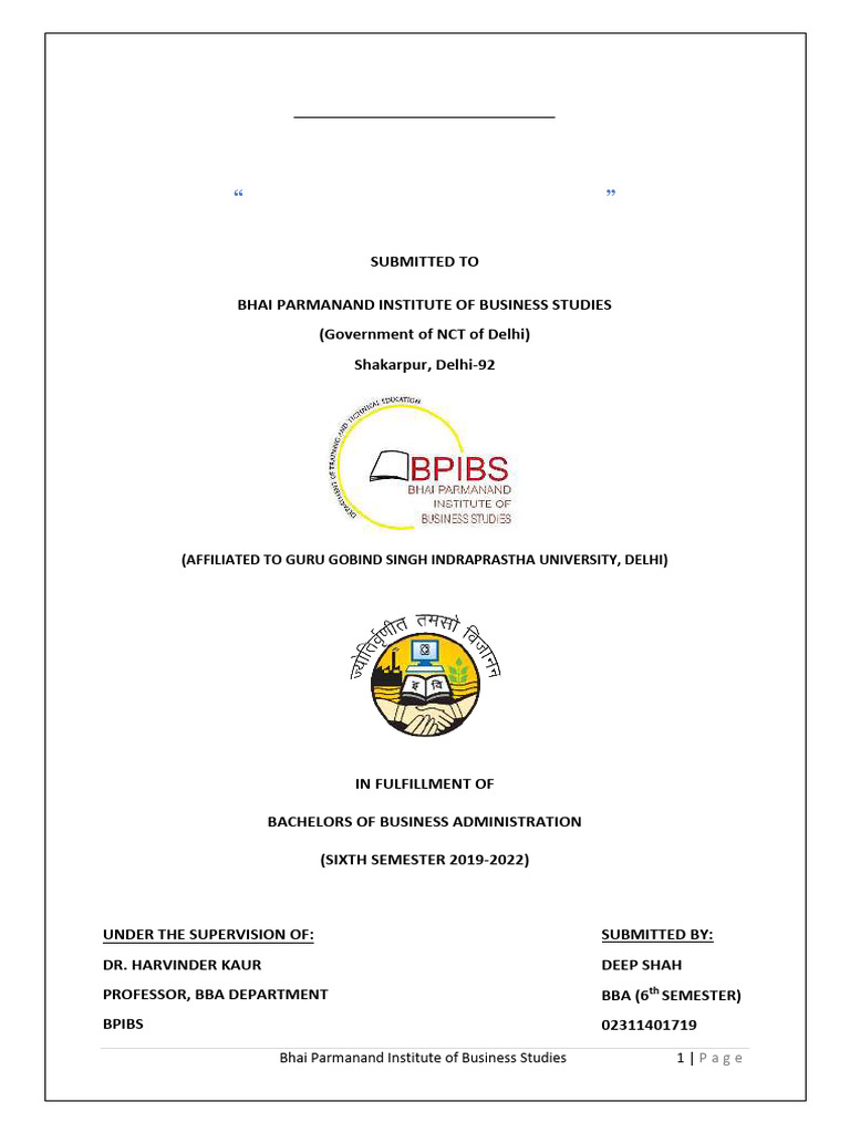 Major Project Report | PDF | Investing | Exchange Traded Fund
