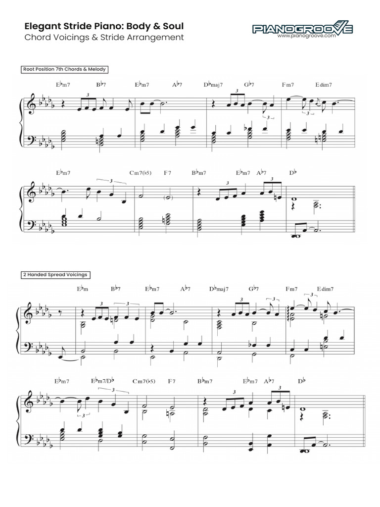 Elegant Stride Piano Notation | PDF