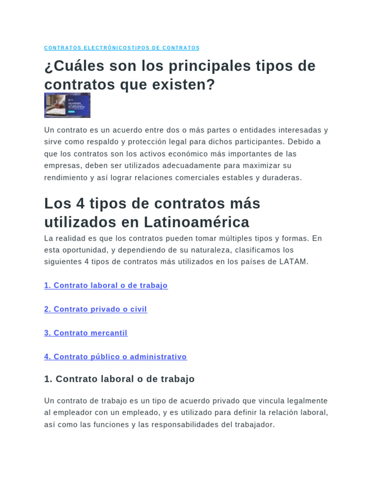 Tipos de Contratos Electrónicos en LATAM | PDF | Derecho laboral | Business