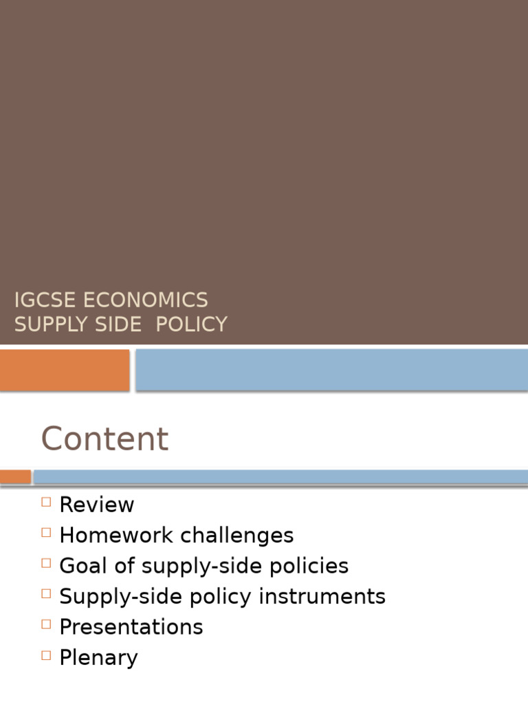 IGCSE Supply Side Policy | PDF | Supply Side Economics | Subsidy