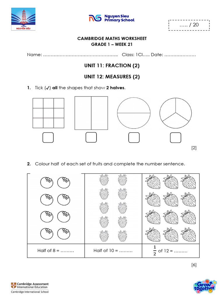 m1 w21 u11+12 Fraction Measures | PDF