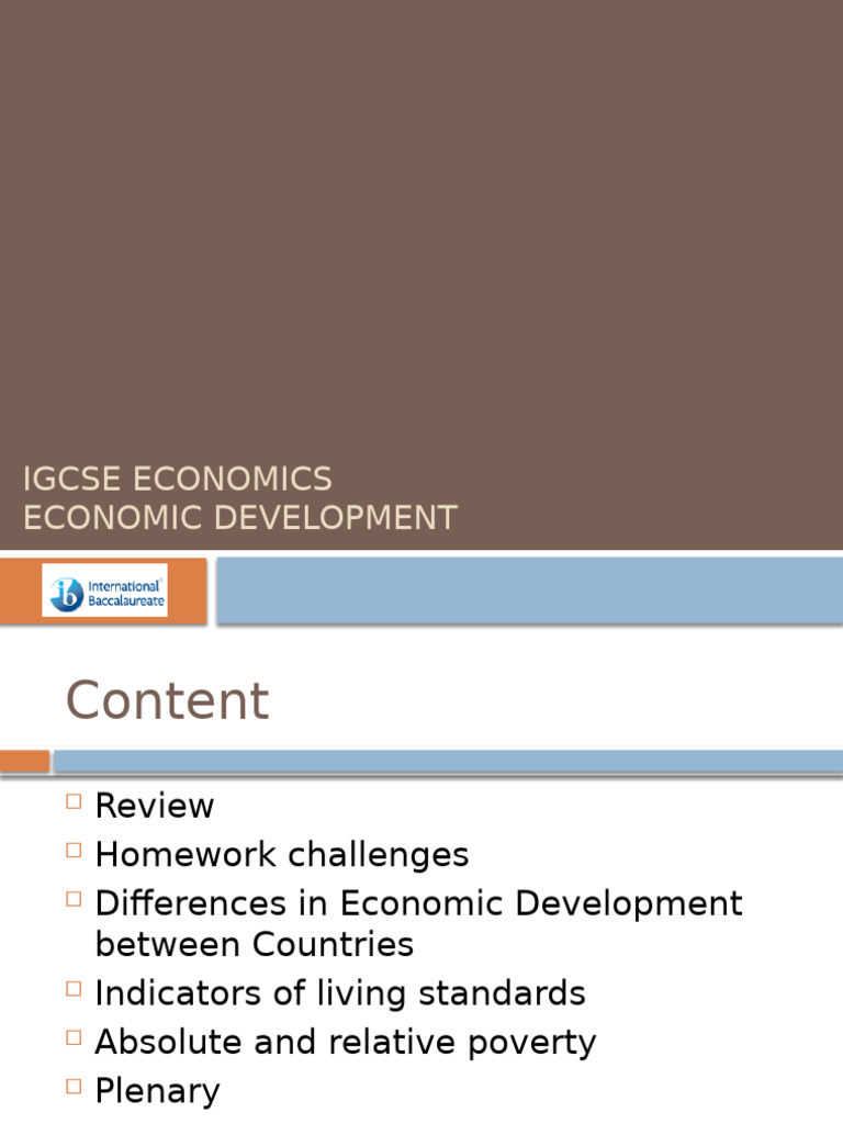 IGCSE Economic Development | PDF | Poverty | Poverty & Homelessness