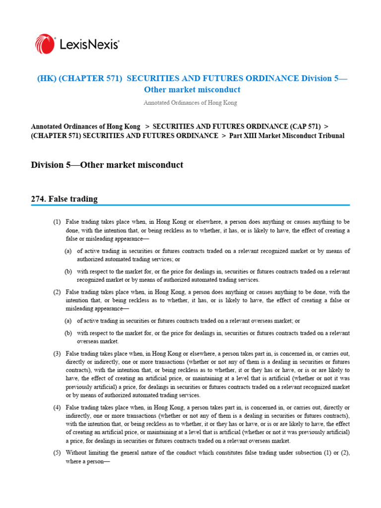 False Trading and Price Rigging in HK | PDF | Futures Contract ...