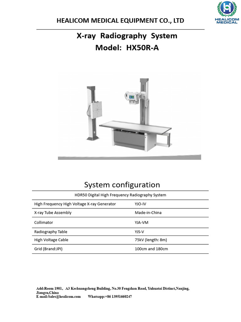 HX50R-A X-ray Radiography System | PDF | Vacuum Tube | Radiography
