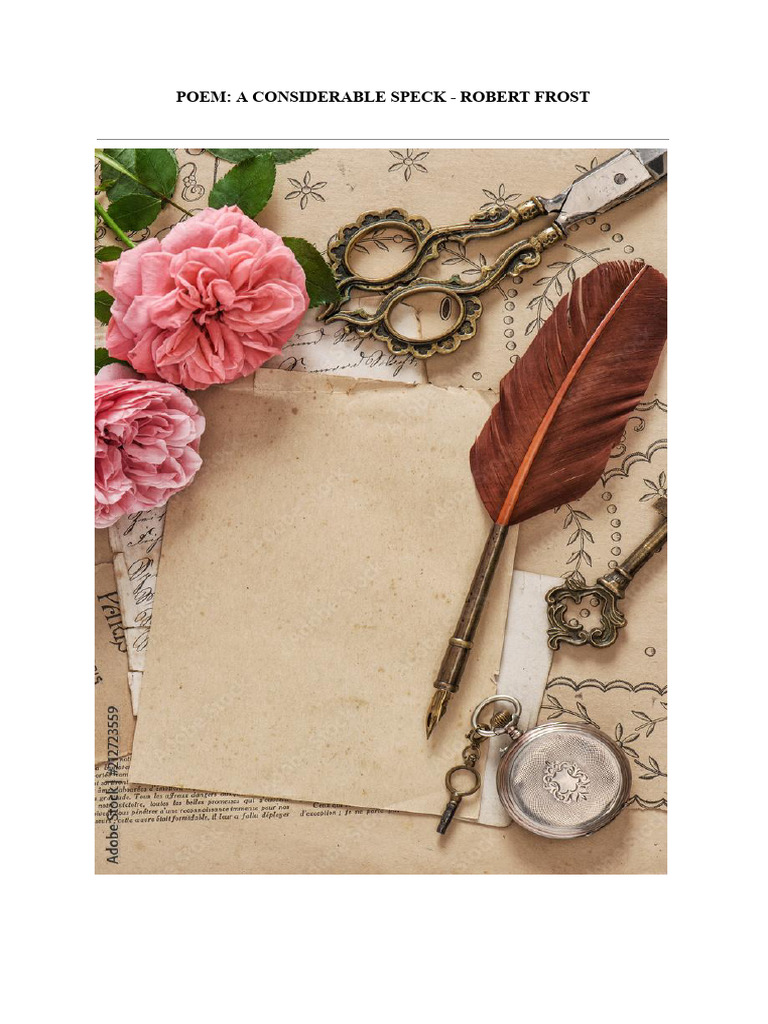 Poem - A Considerable Speck - Analysis | PDF | Poetry