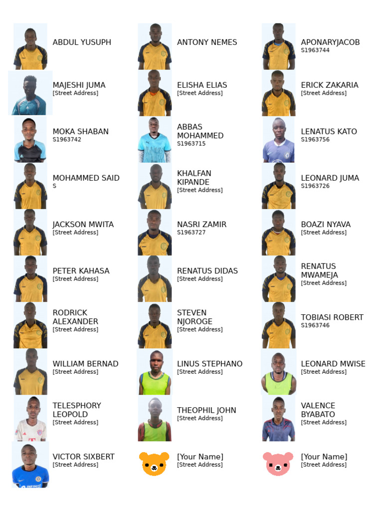 Student Names and IDs List | PDF
