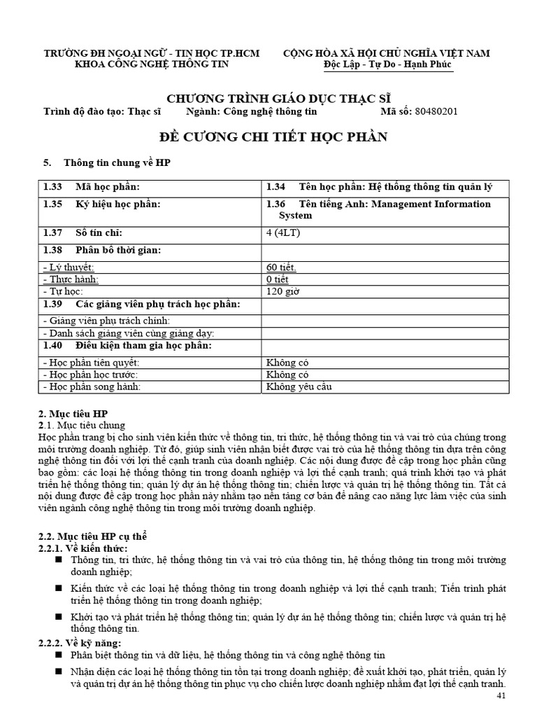 He Thong Thong Tin Quan Ly | PDF