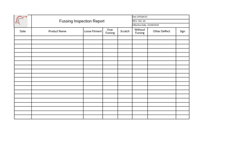 Fusing Inspection Report | PDF
