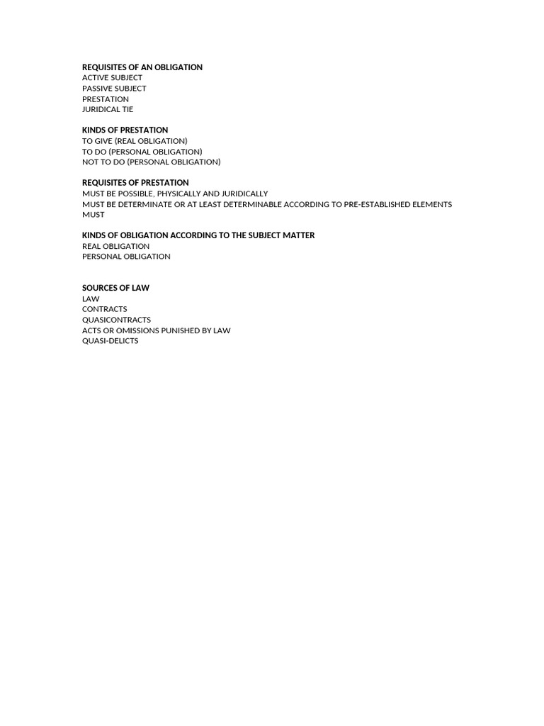 Requisites of An Obligation | PDF