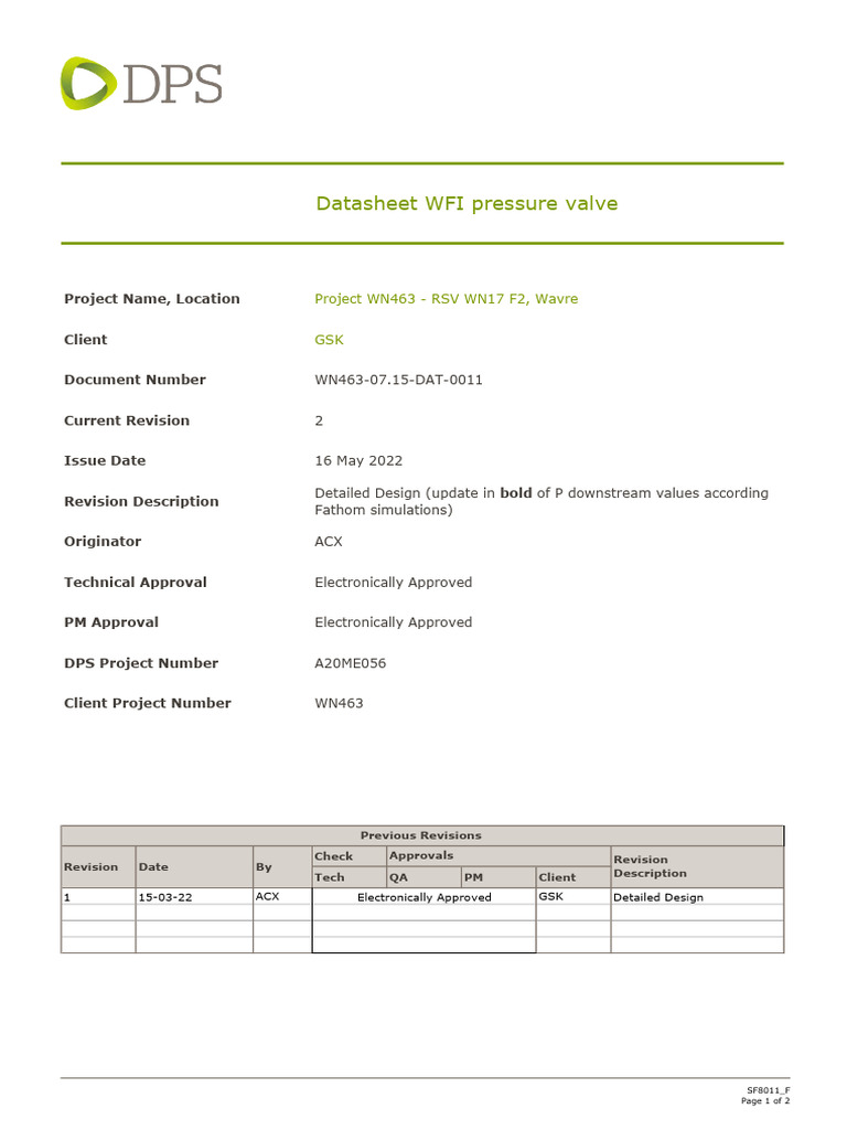 WN463-07.15-DAT-0011-DPS-rev02-WFI pressure valve | PDF | Valve | Actuator