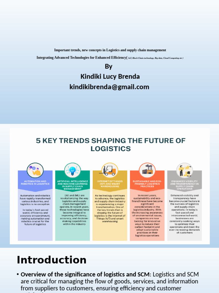 Important Trends - New Concepts in Logistics and Supply Chain ...