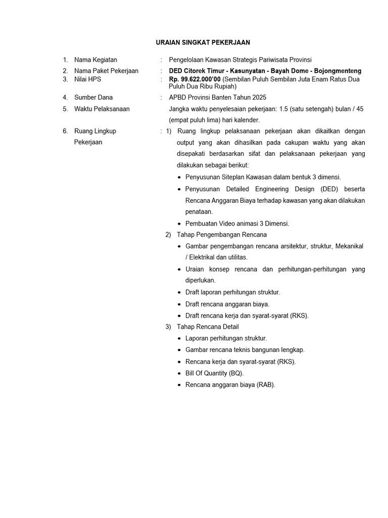 DED Citorek Timur untuk Pariwisata Banten | PDF