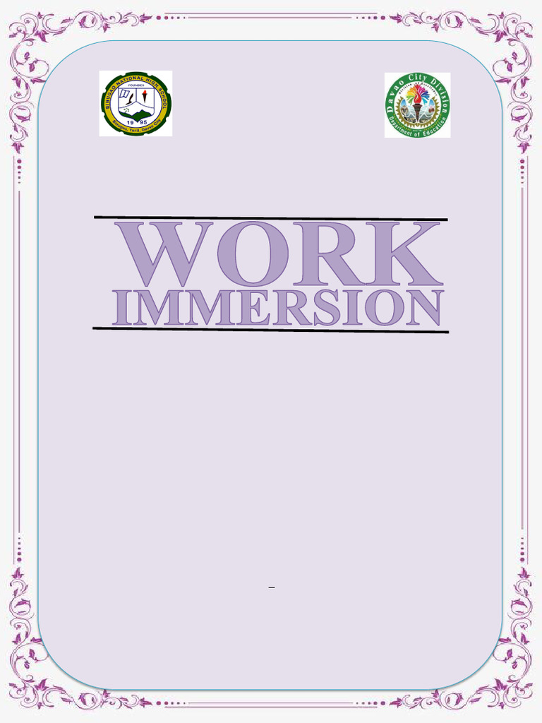 Work Immersion Samonte 4 | PDF | Housekeeping | Teachers