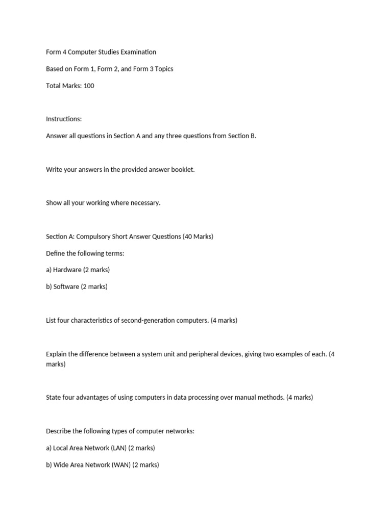 Form 4 Computer-WPS Office | PDF | Software | Computer Data Storage