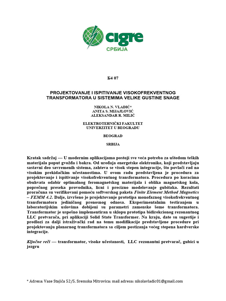 Б4 07 344 - Nikola Vladic - Anita Mijajlovic - Aleksandar Milic - Projektovanje i ispitivanje ...