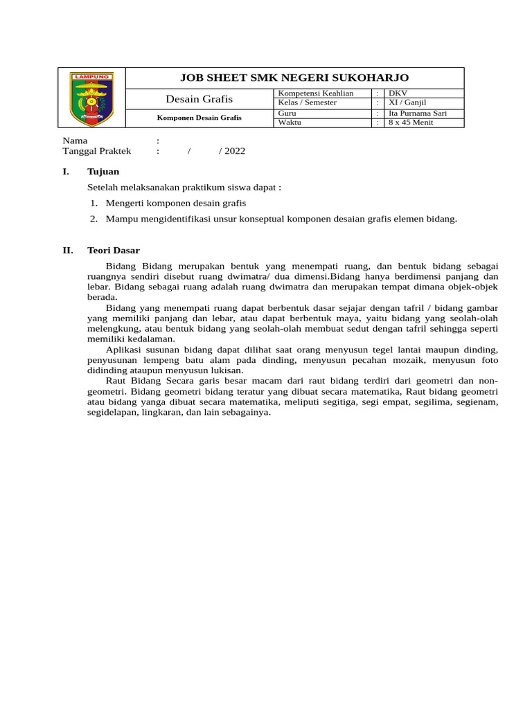 3. Jobsheet - Desain Grafis XI DKV 2022 | PDF