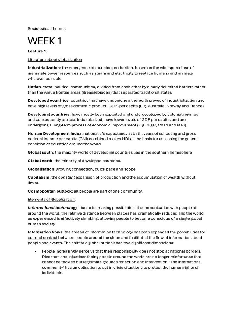 Sociological Themes Notes (AutoRecovered) | PDF | Globalization ...