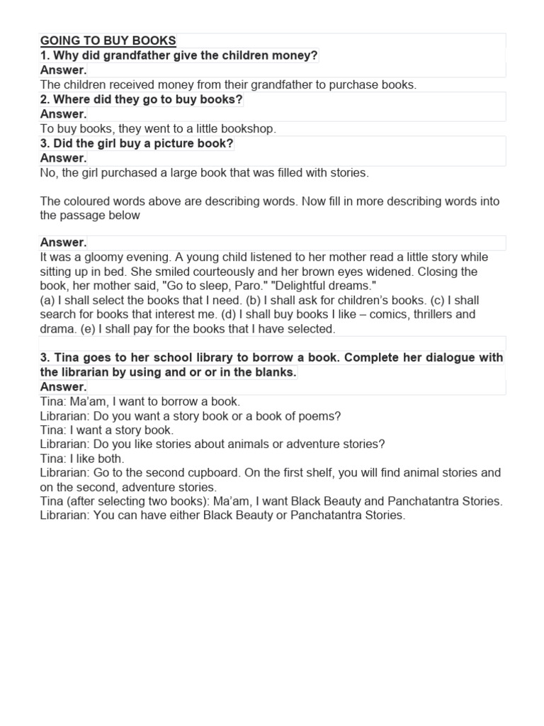 English Worksheet gr4 | PDF