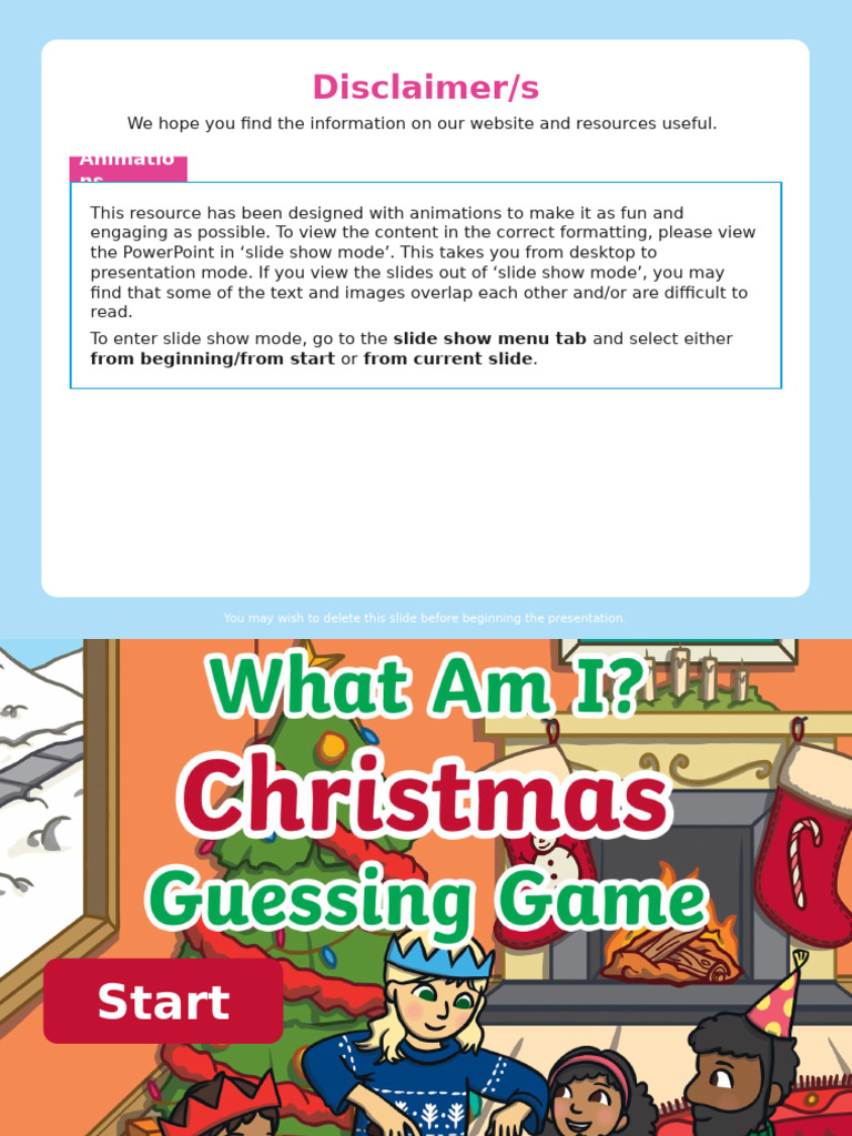 Fun Christmas What Am I Guessing Game Powerpoint - Ver - 1 | PDF ...