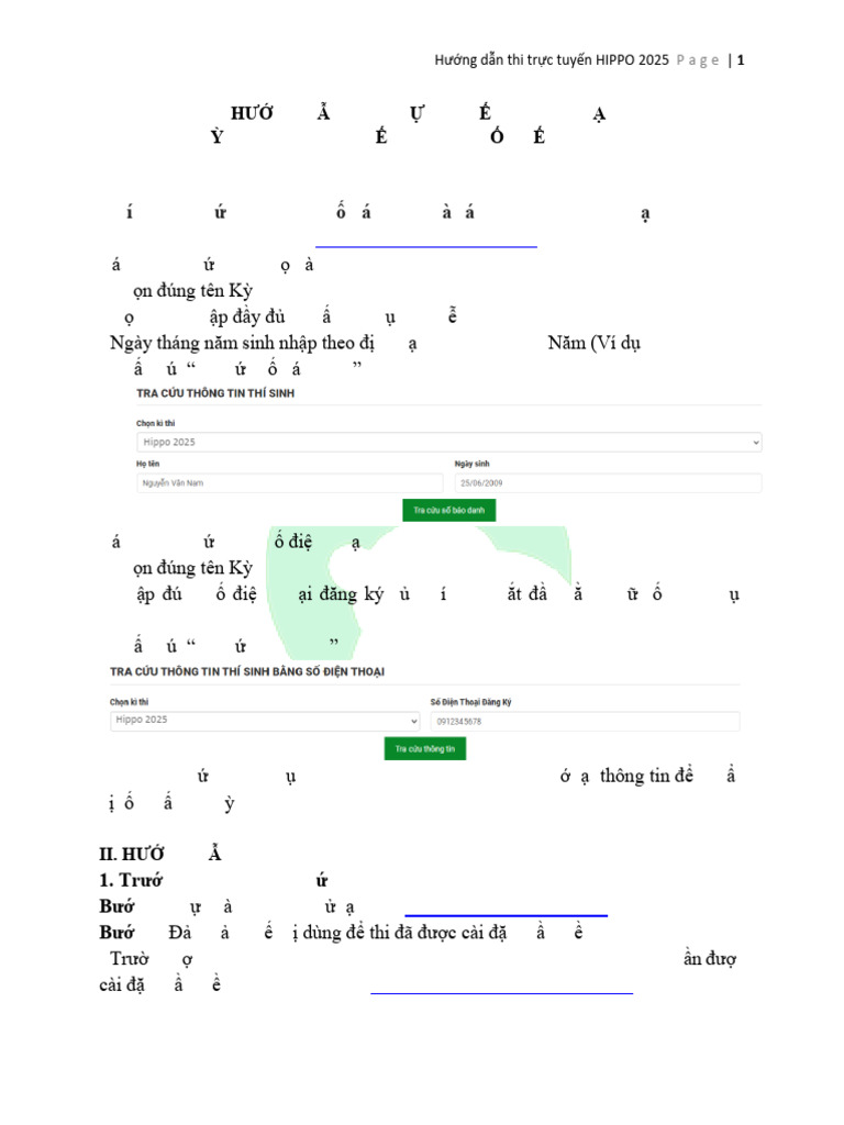 HIPPO 2025 - HƯỚNG DẪN THI TRỰC TUYẾN VÒNG LOẠI | PDF