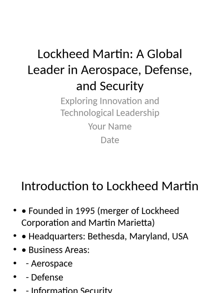 Lockheed Martin: Aerospace & Defense Leader | PDF | Lockheed Martin
