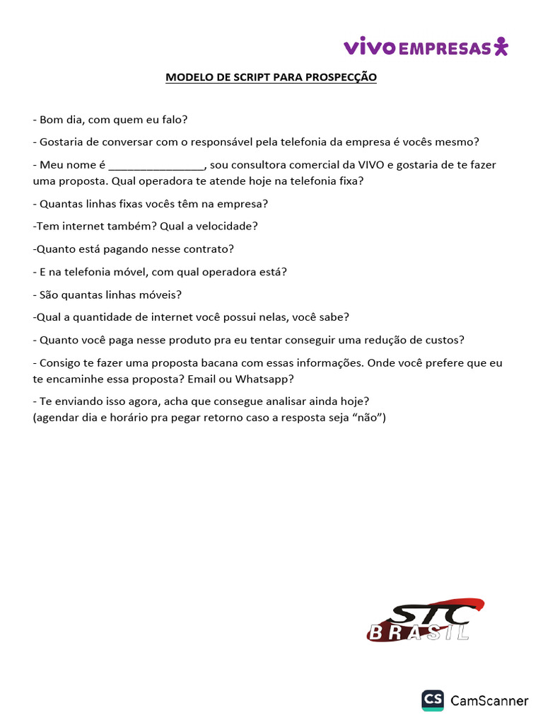Modelo de Script STC | PDF