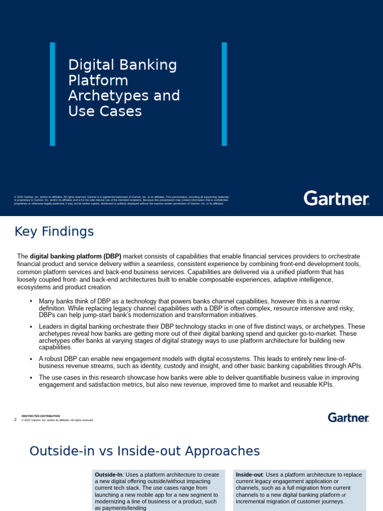 Explore 5 Digital Banking Platform Archetypes - Gartner - 202205 | PDF ...