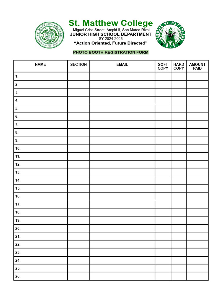 Photobooth Registration Form | PDF