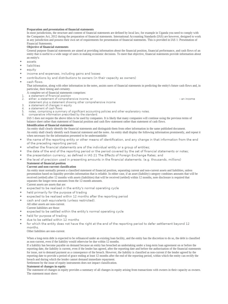 Financial Statement Preparation Guide | PDF | Going Concern | Income ...