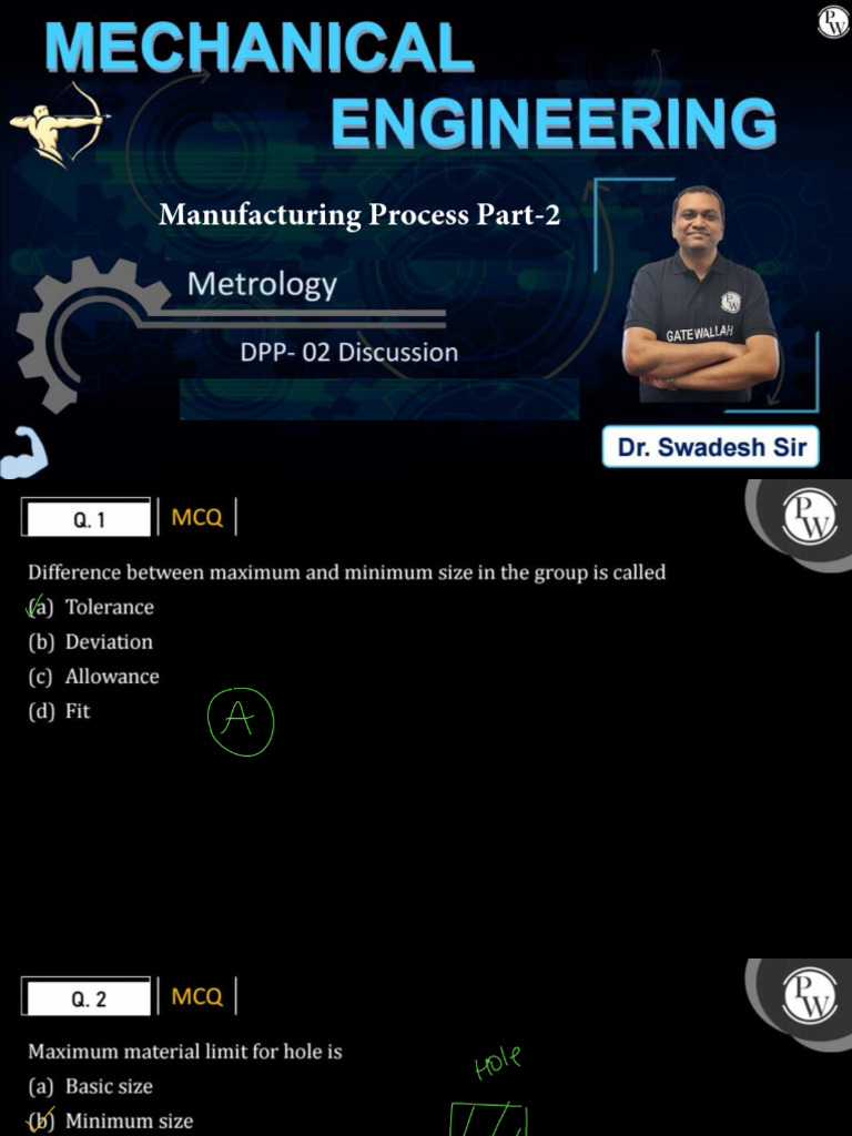 Metrology - DPP 02 Discussion Notes | PDF