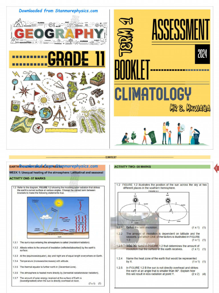Geography Grade 11 Term 1 Climatology Assessment Book 2024 | PDF ...
