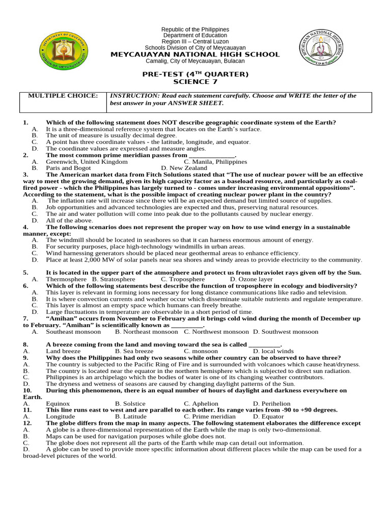 Ozone Layer and Atmospheric Science Quiz | PDF | Atmosphere Of Earth ...