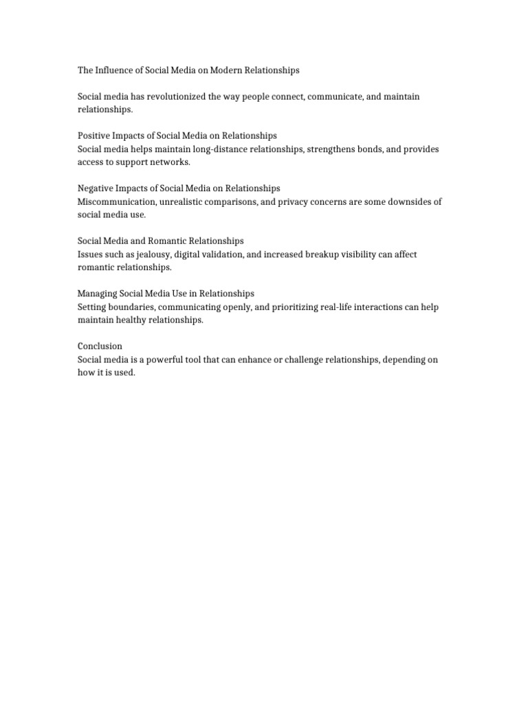 Social Media Relationships | PDF