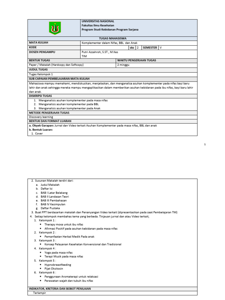 Tugas Kelompok 1 Komple | PDF