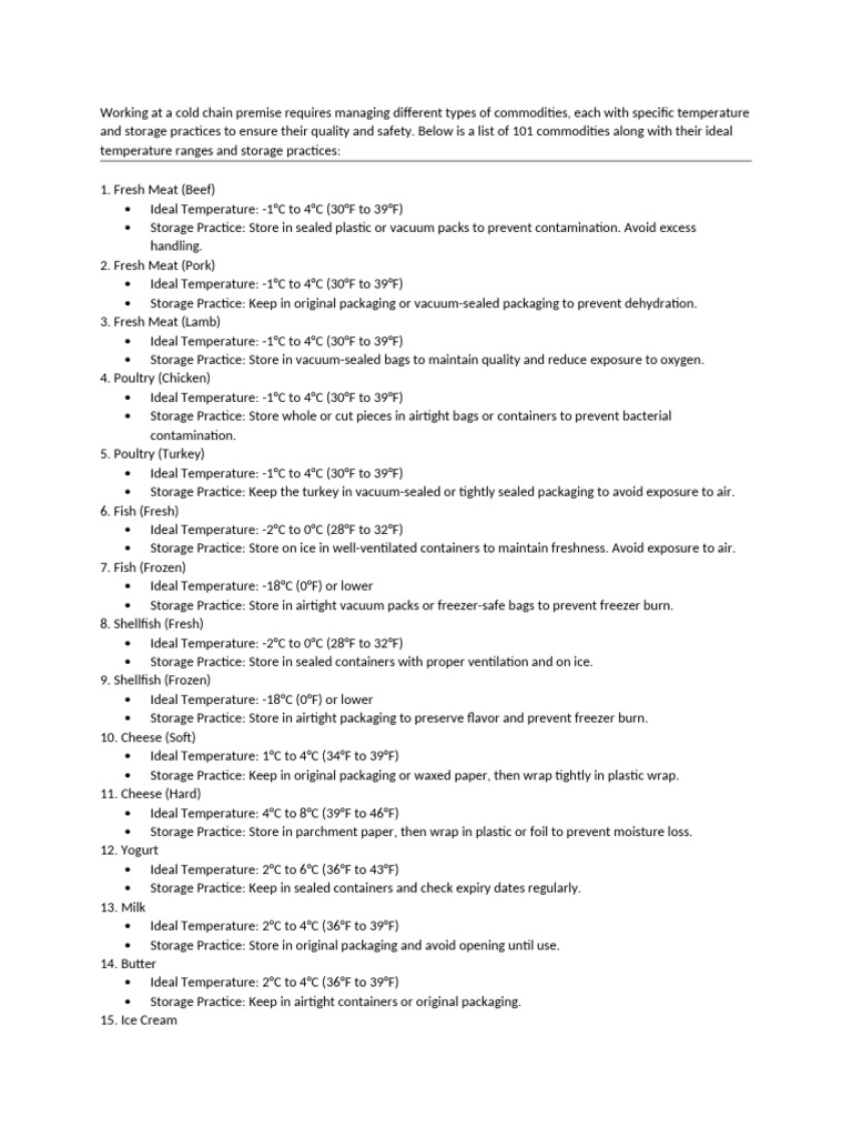 Storing Different Types of Commodities | PDF | Cooking | Food And Drink ...
