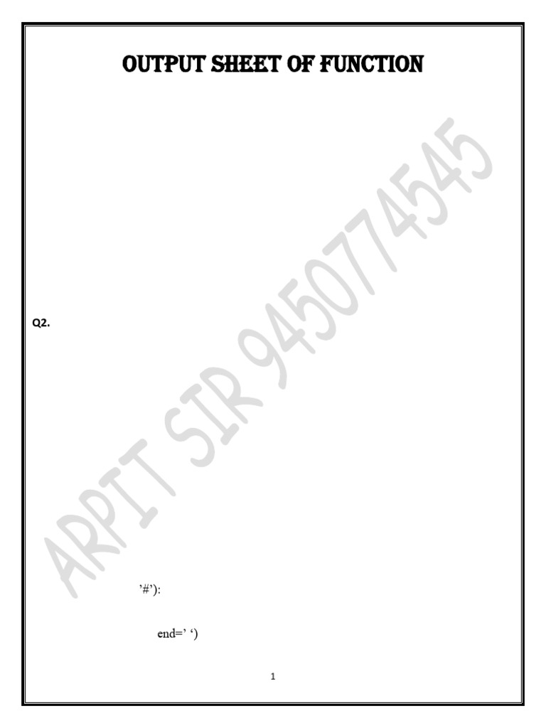Function Definitions and Outputs | PDF | Computer Programming