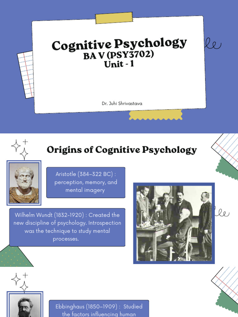 Cognitive Psychology - Unit 1 | PDF | Perception | Cognition