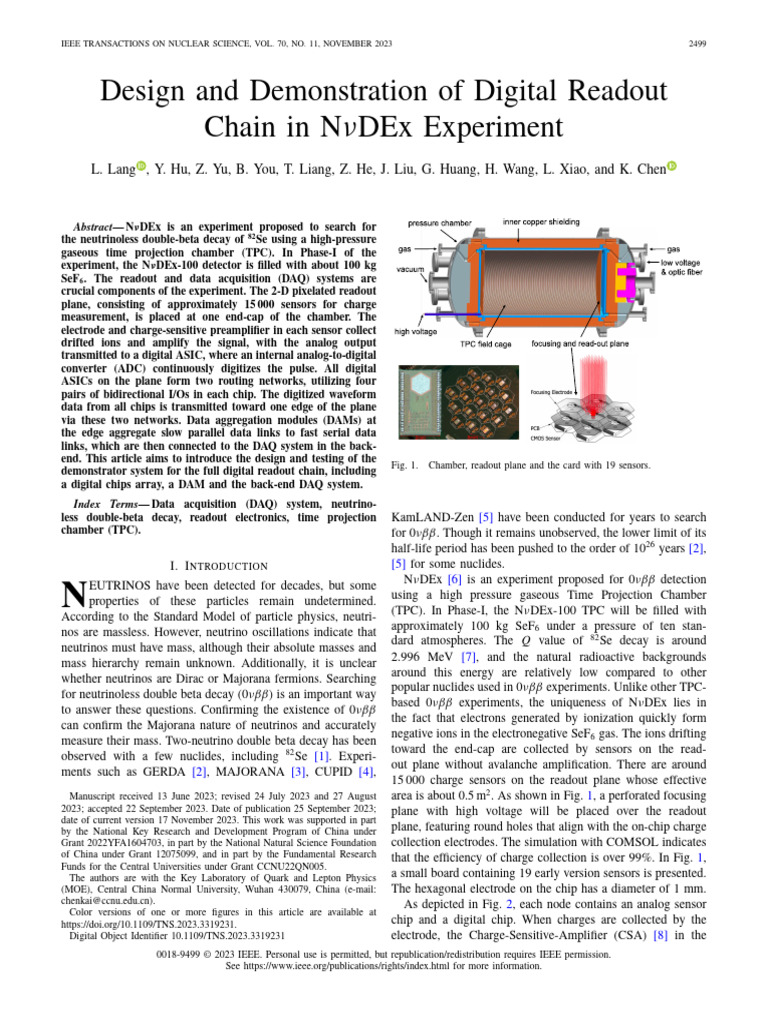 Design and Demonstration of Digital Readout Chain in NDEx Experiment | PDF | Neutrino | Computing