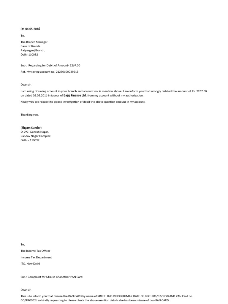 Bank Letter | PDF