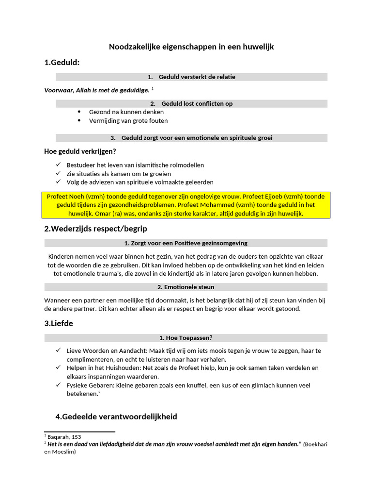 Noodzakelijke Eigenschappen in Een Huwelijk | PDF