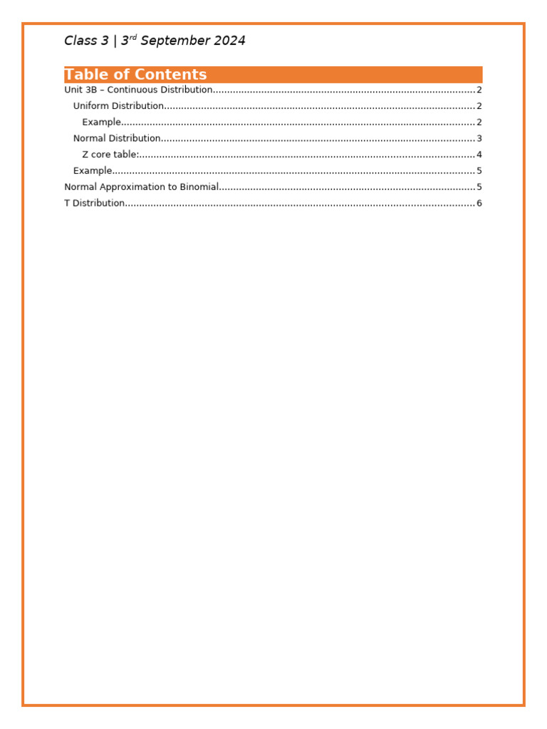 Continuous Distributions Overview | PDF | Mean | Standard Deviation