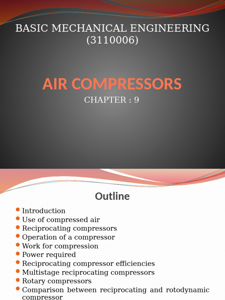 9. Air Compressors | PDF | Engines | Rotating Machines