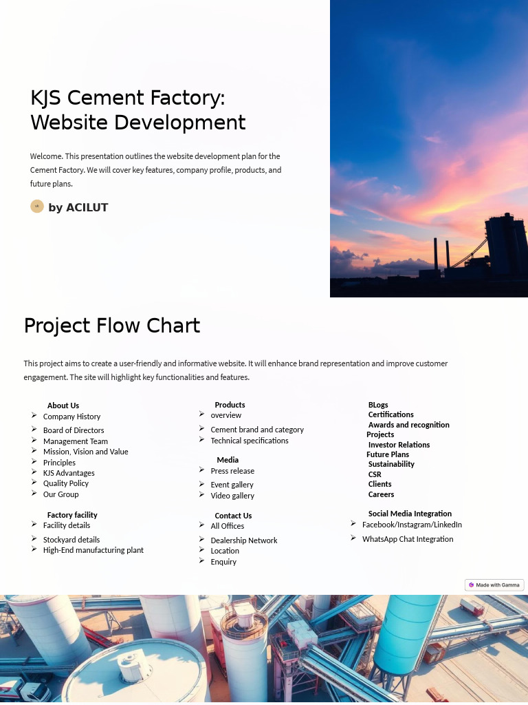 KJS Cement Website Development Plan | PDF | Web Development | Social Media