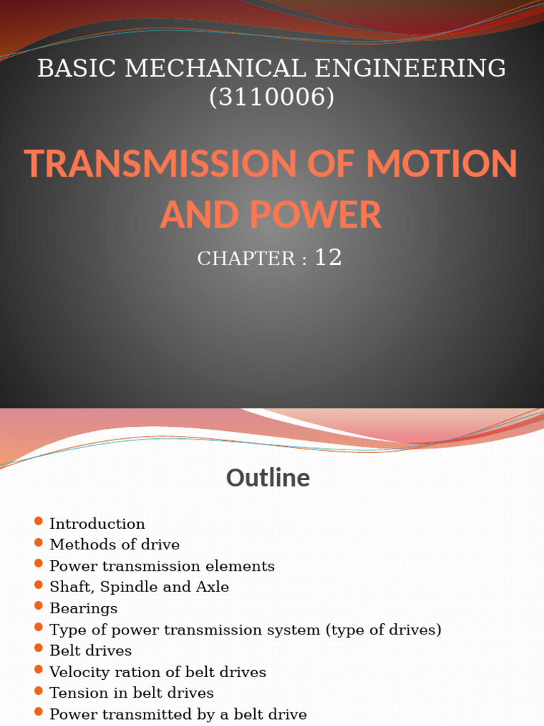 Motion and Power Transmission Systems | PDF | Gear | Belt (Mechanical)