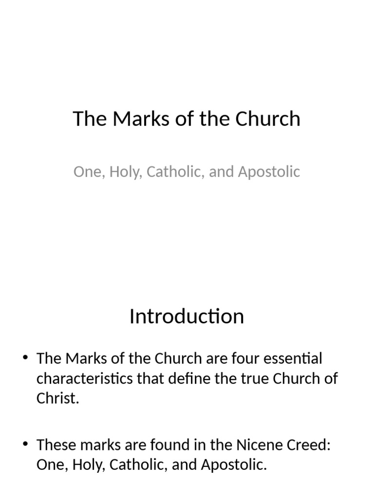 The Four Marks of the Church Explained | PDF