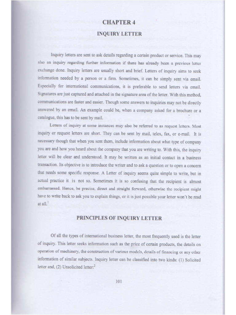 C3 - Inquiry Letter | PDF
