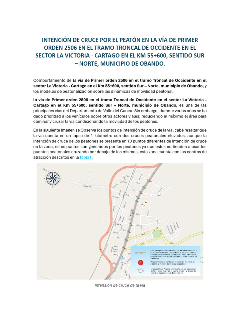 Intención de Cruce Peatonal en Obando | PDF | Peatonal | Transporte de ...