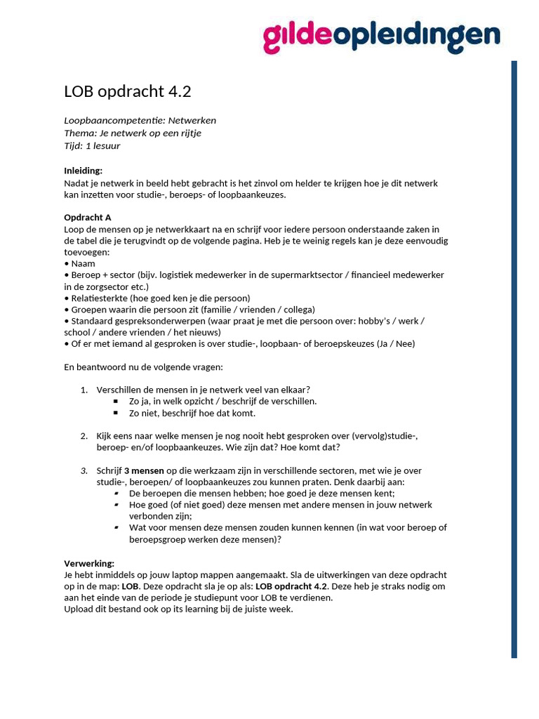 LOB Opdracht 4.2 | PDF